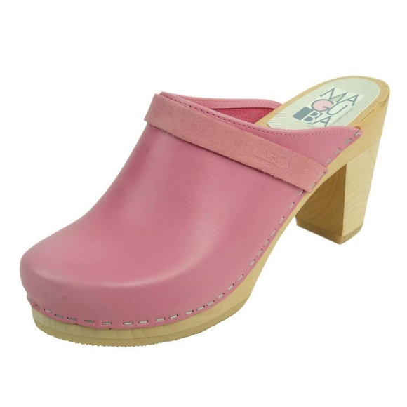Maguba | Shoes | New Maguba Stockholm Clogs Bubblegum Pink Leather Wood ...